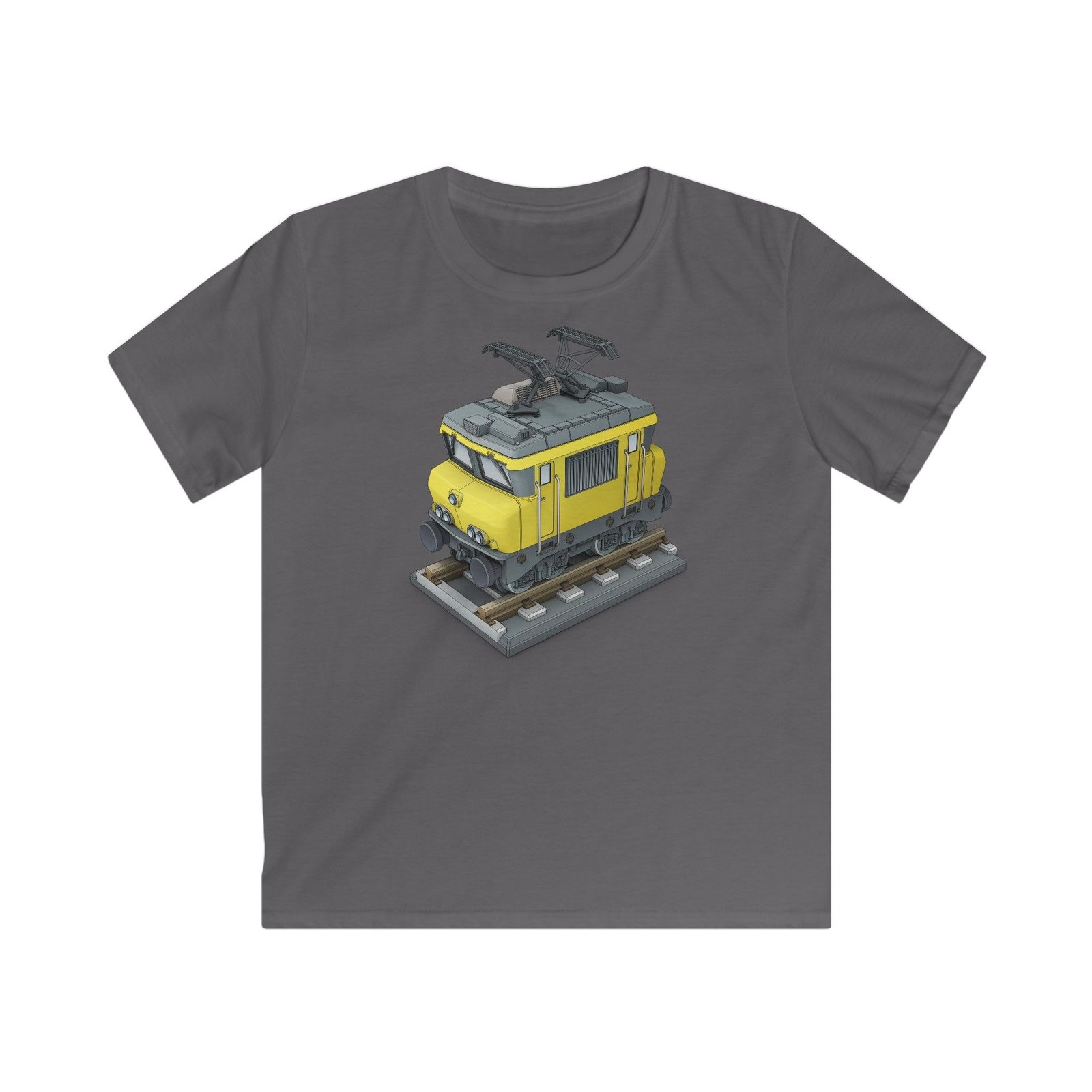 Train Art T-Shirt - Kids Softstyle - Locomotive Enthusiasts Tee ...